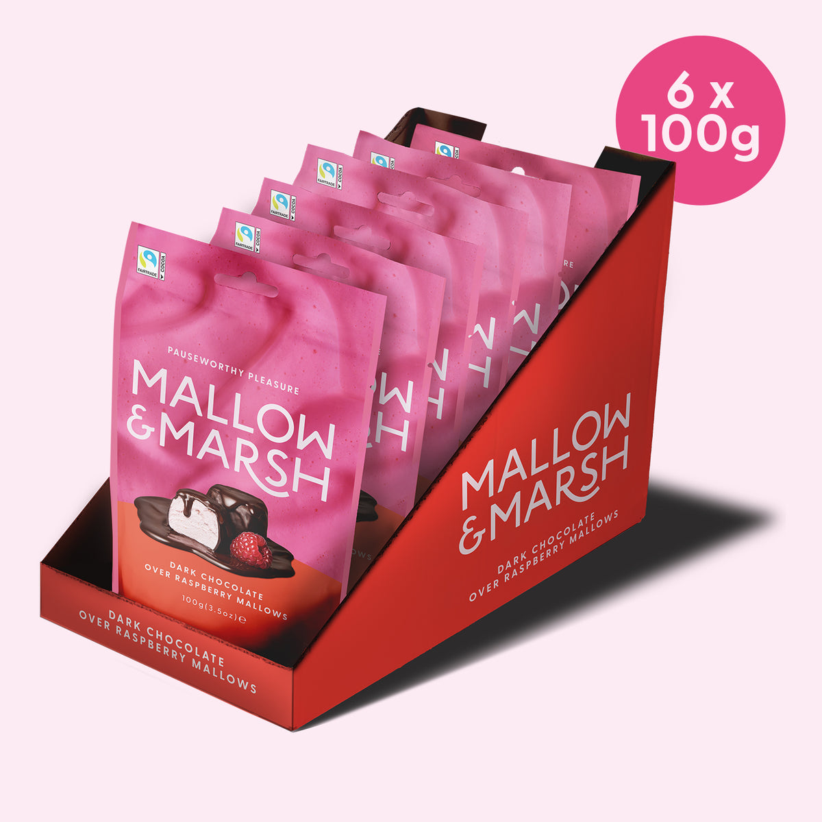 Dark Chocolate over Raspberry Mallows – Mallow & Marsh